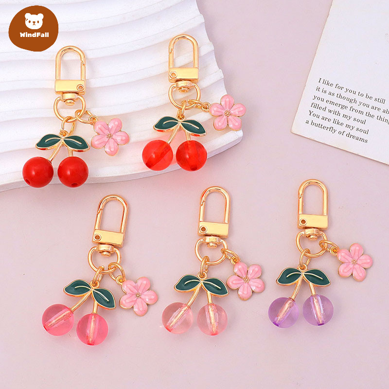 【Wind】Exquisite Simulation Cherry Blossom Keychain Niche Fashion Fresh ...