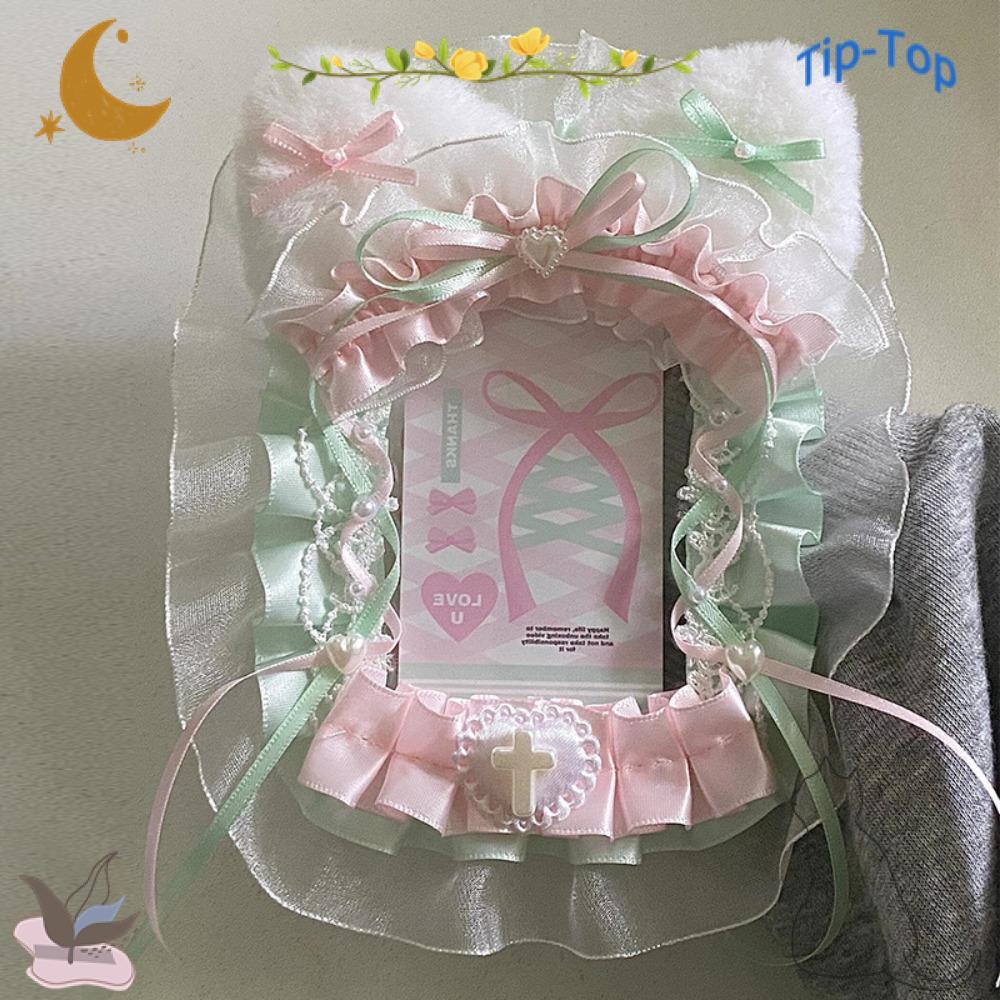 TIP-TOP Plush Card Holder, with Ribbon DIY Lace Photocard , Sweet Idol ...