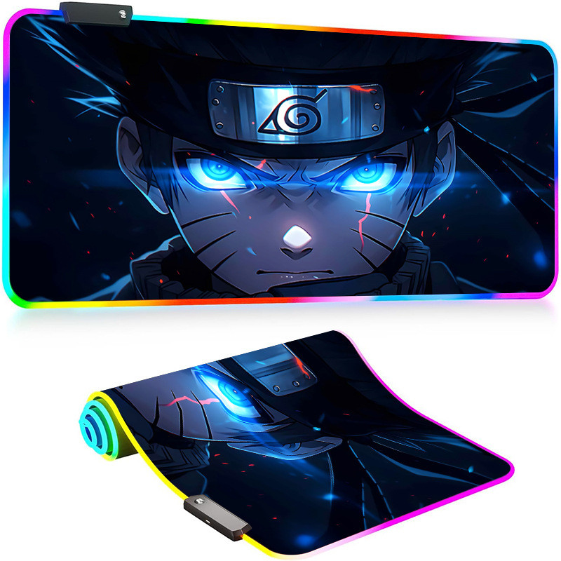 Naruto RGB Gaming Mousepad Large Desk Mat Thick Extended Anime Mousepad ...