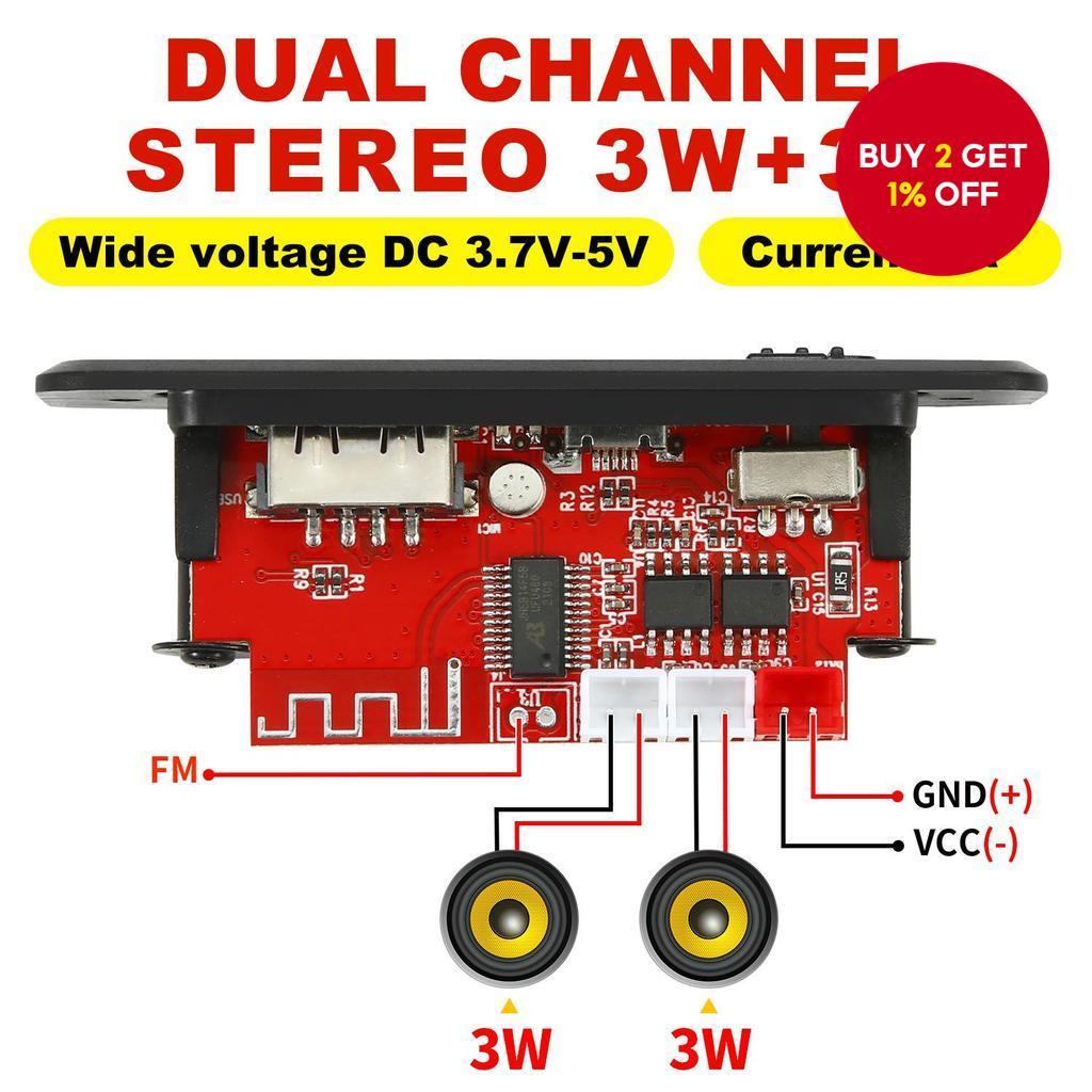 New 6w Amplifier Mp3 Player Decoder Board 5v Bluetooth 5.0 Lossless ...