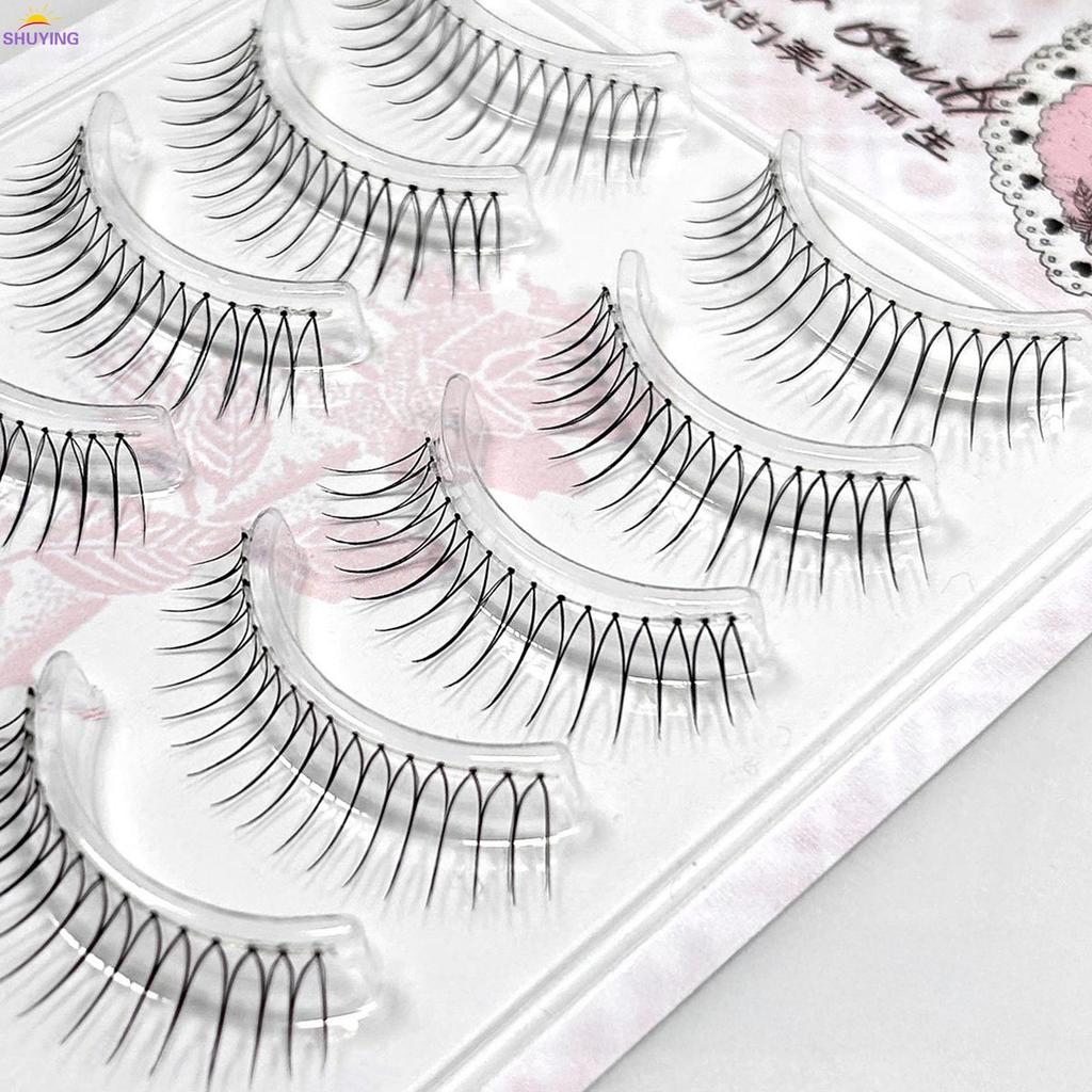 Thin Band Strip Wispy Fake Lashes Fluffy Natural Wispy Lashes For Work ...