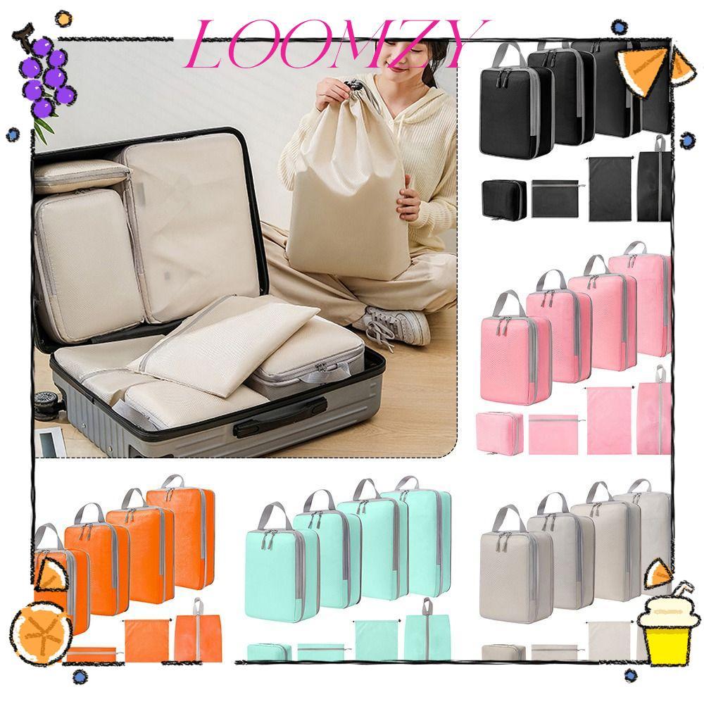 LOOMZY Travel Storage Bag Set, Three Piece Set Large Capacity Makeup ...
