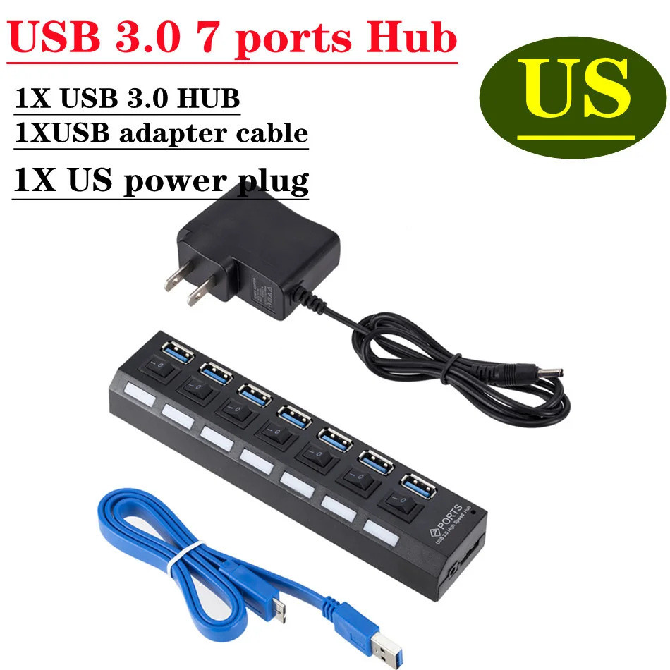 Cross-Border7On/Off Switch3.0 hub Hub usb 3.0Switch hub Seven-Port ...