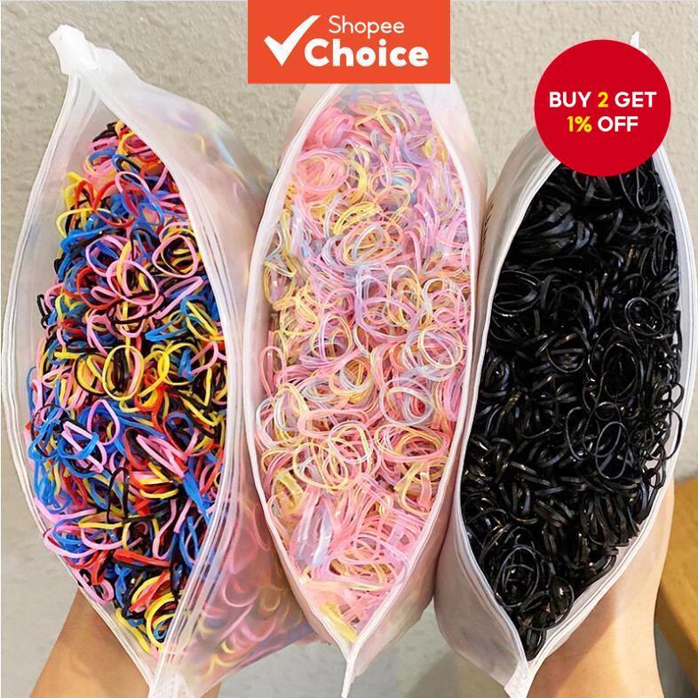 Ultimate Hair Tie Assortment Kit, 3000Pcs Colorful Disposable Elastics ...