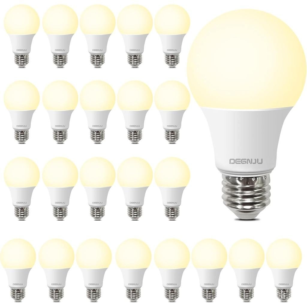 24 Pack LED Light Bulbs Soft White 2700K, 60 Watt Equivalent LED Bulbs ...