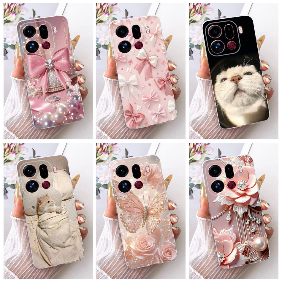 For OPPO Find X9 Pro FindX9 2025 New Elegant Floral Cat Painting Casing ...