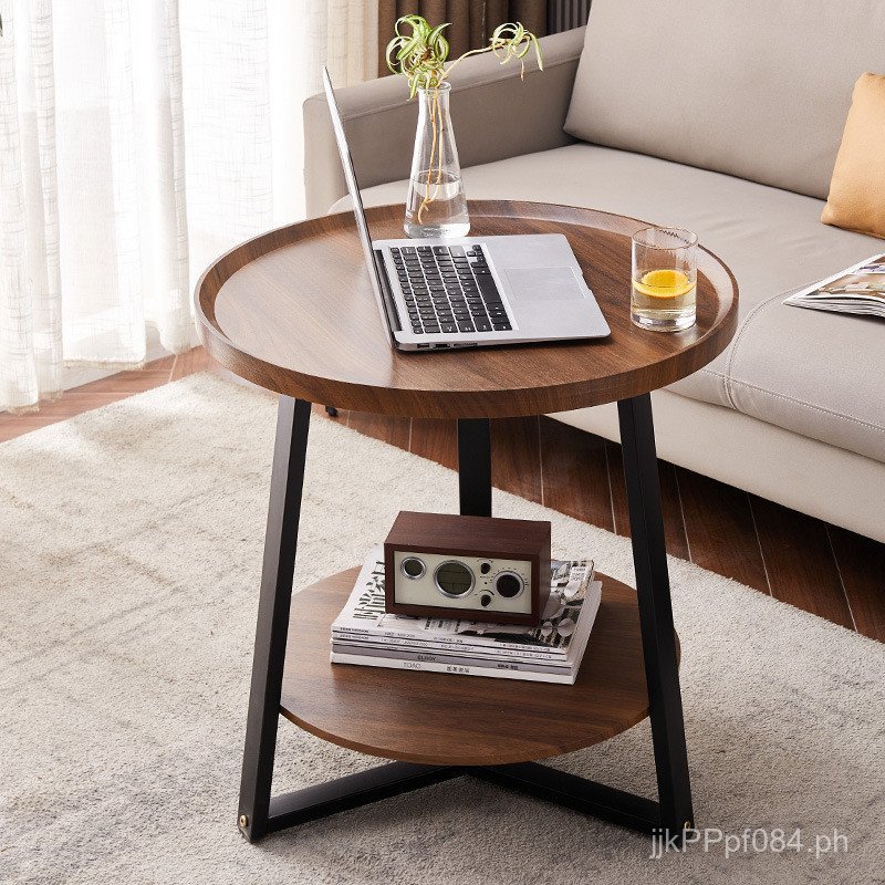 Coffee Table Side Table Home Double Layer Small Tea Table Round ...