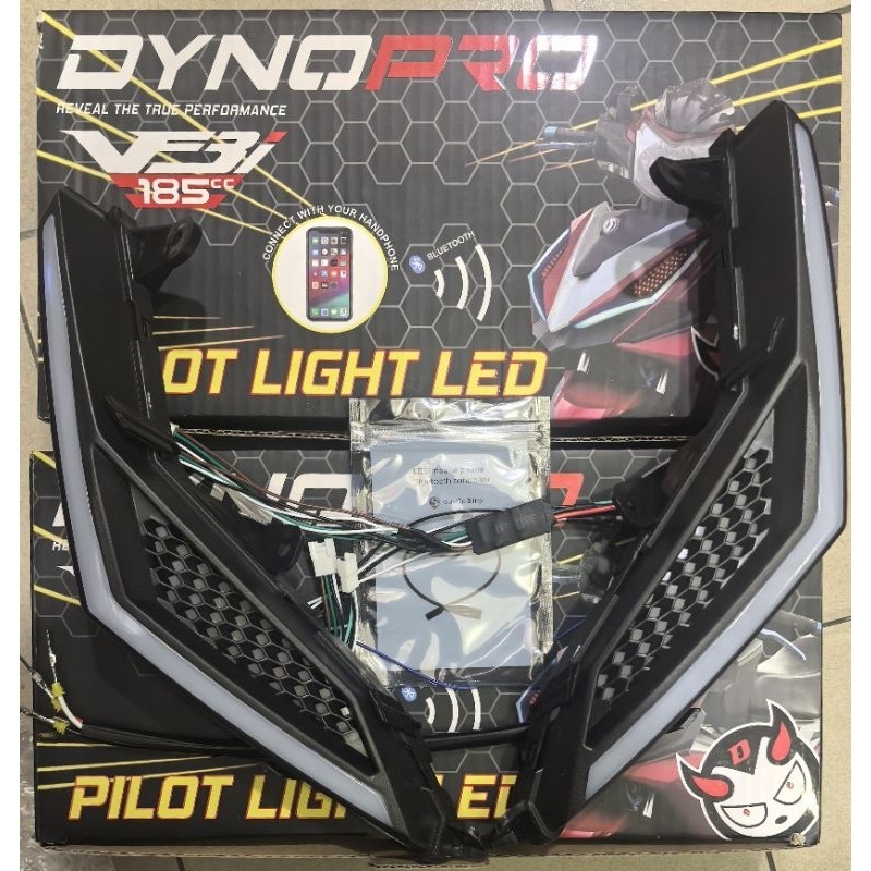 DYNOPRO SYM VF3I 185 PILOT LIGHT LED BLUETOOTH LAMPU MATA GABAN ( WHITE ...
