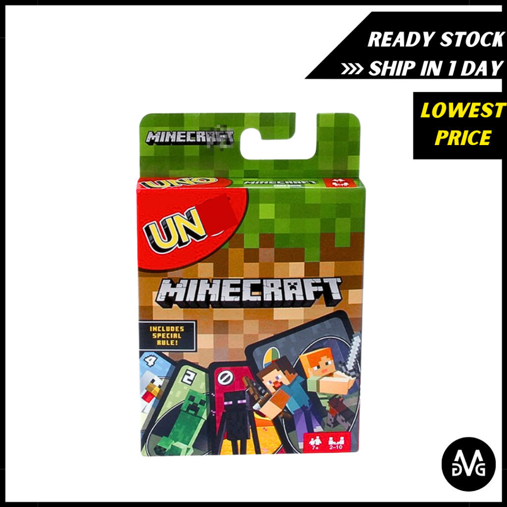 Unø Minecraft Card Game for Friend Family Collection Flip No Mercy Dare ...
