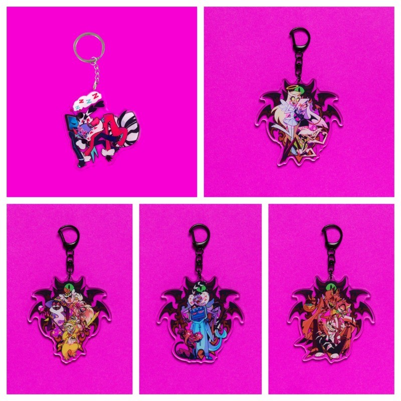 KeyChain Men Hazbin Hotel Key Chain Women Vaggie Acrylic Key Ring Angel ...