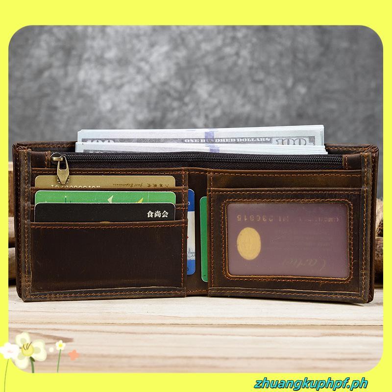 ROYAL BAGGER New RFID Short Wallet For Men Grazy Horse Leather Retro ...