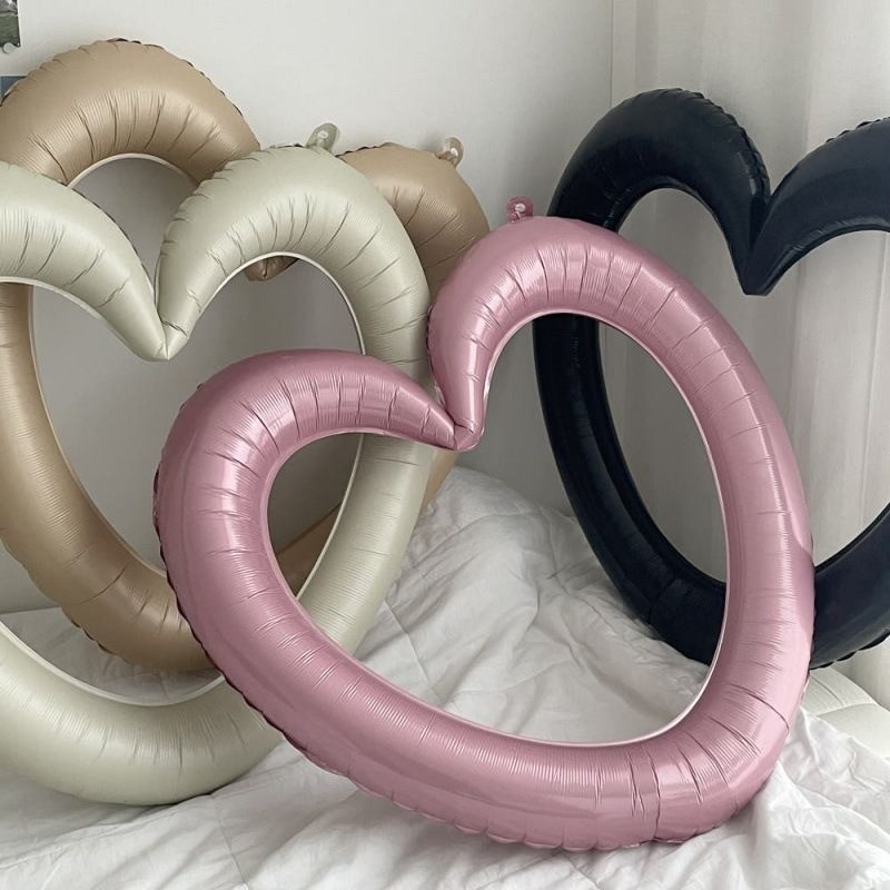 Love Heart Balloon Hollow Aluminum Film Number Balloon Birthday ...