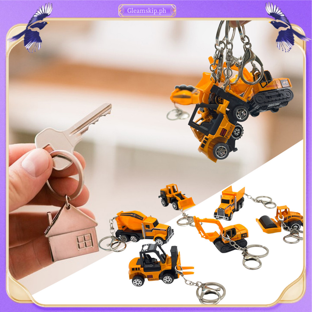 Mini Truck Keychain 1:64 Scale Construction Series Forklift Tractor ...