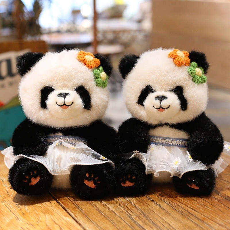 Chengdu Souvenir Panda Doll Plush Toy Lying Style Flower Skirt Doll ...