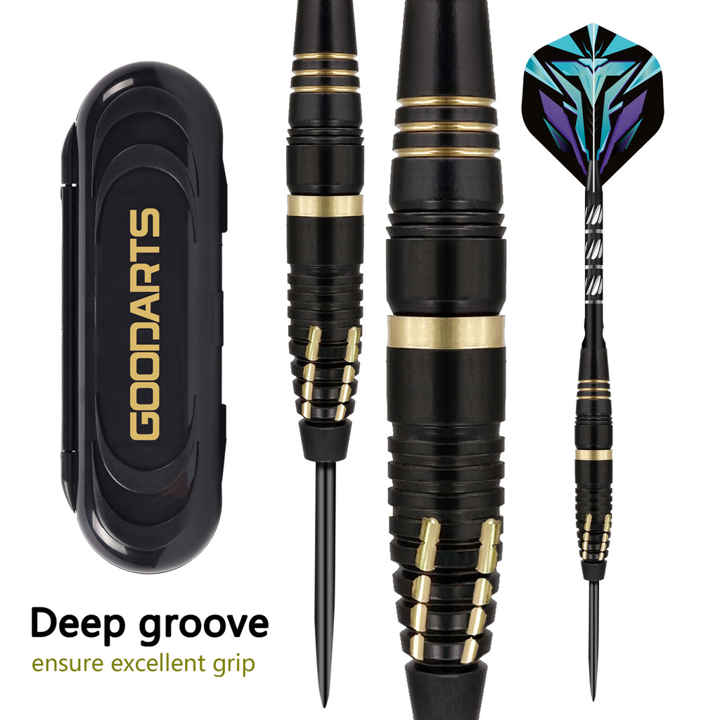 GOODARTS Steel Tip Dart Set 24 grams Professional Brass Darts with ...