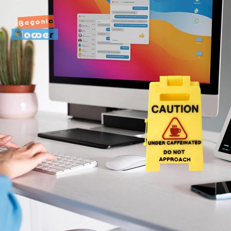 Begonia Flower Caution Overstimulated Desk Sign 3D Printed Office Desk ...