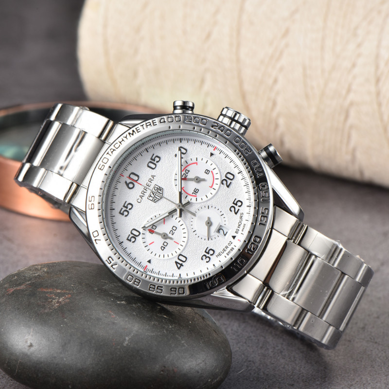 Fashion T-HEUER Multifunctional Chronograph Running Second Steel Band ...