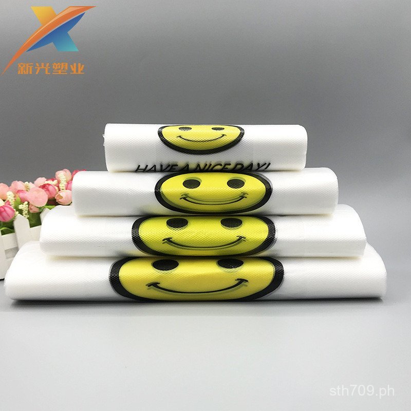 Vest-shaped Takeaway Shopping Smiley Face Packaging Convenient Bag ...