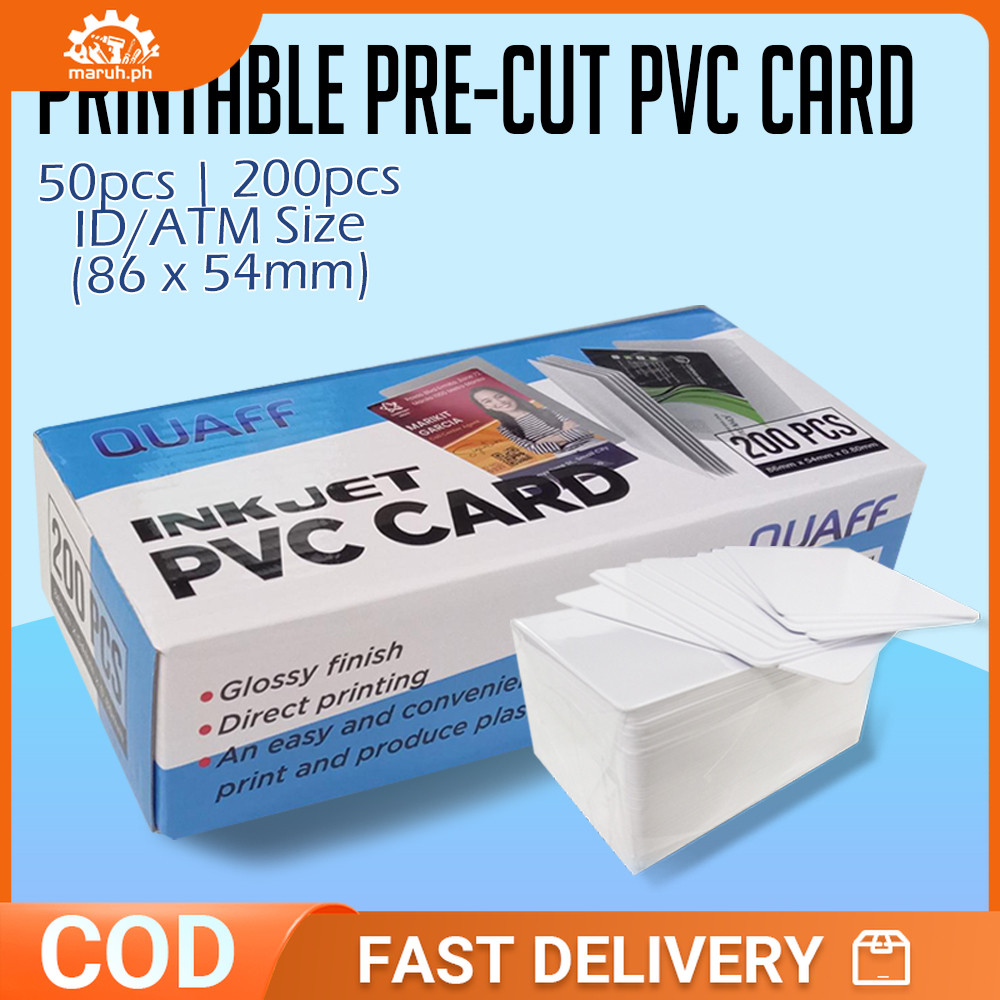 Quaff Printable PVC Pre-Cut Cards for Direct ID Printing (100pcs per ...