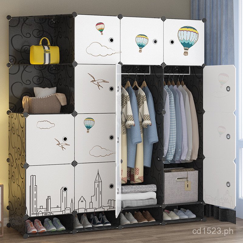 Simple Bedroom Hanging Home Cabinet Wardrobe Storage Cabinet Organizer ...