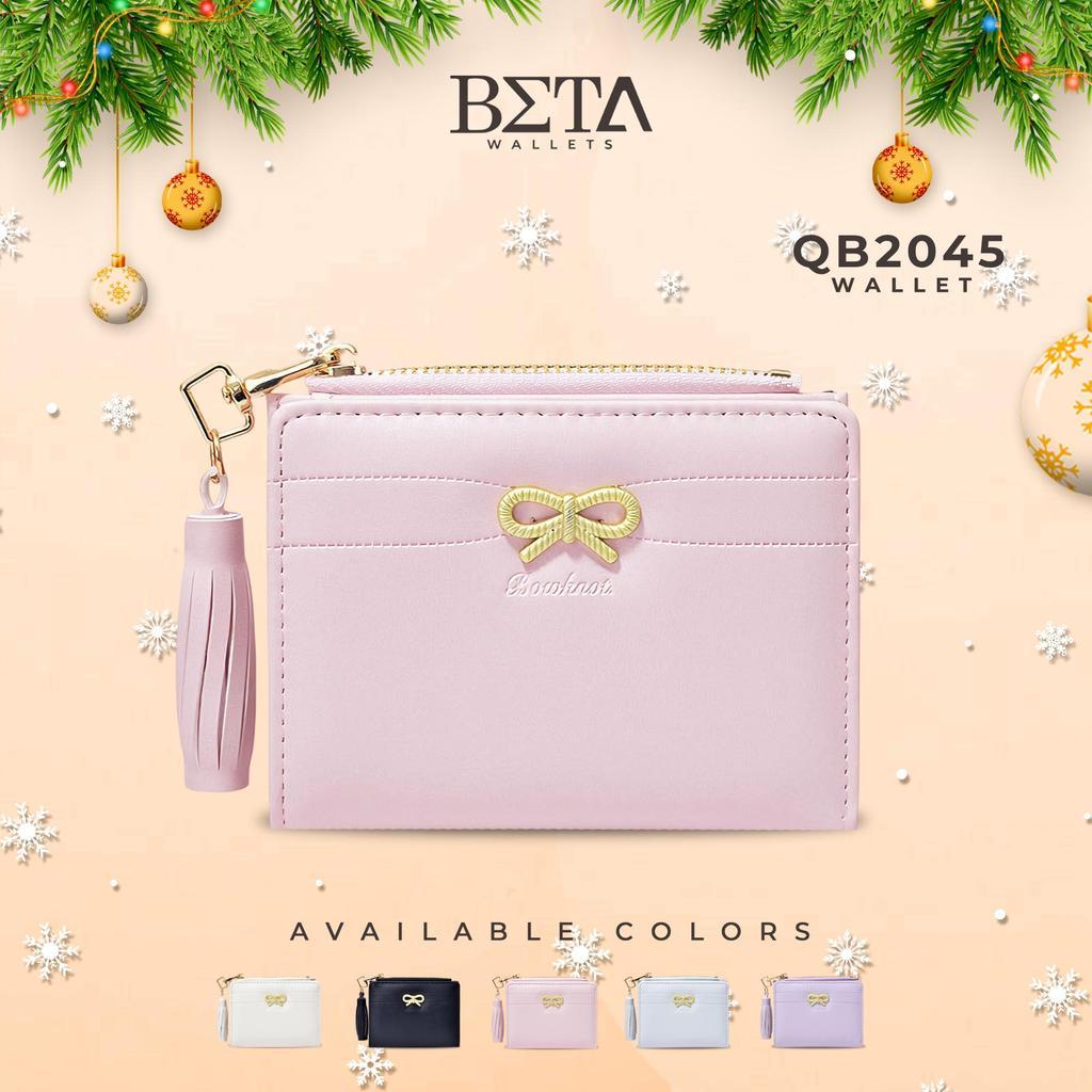 BETA Short Wallet Minimalist Elegant Leather Butterfly Design Card ...