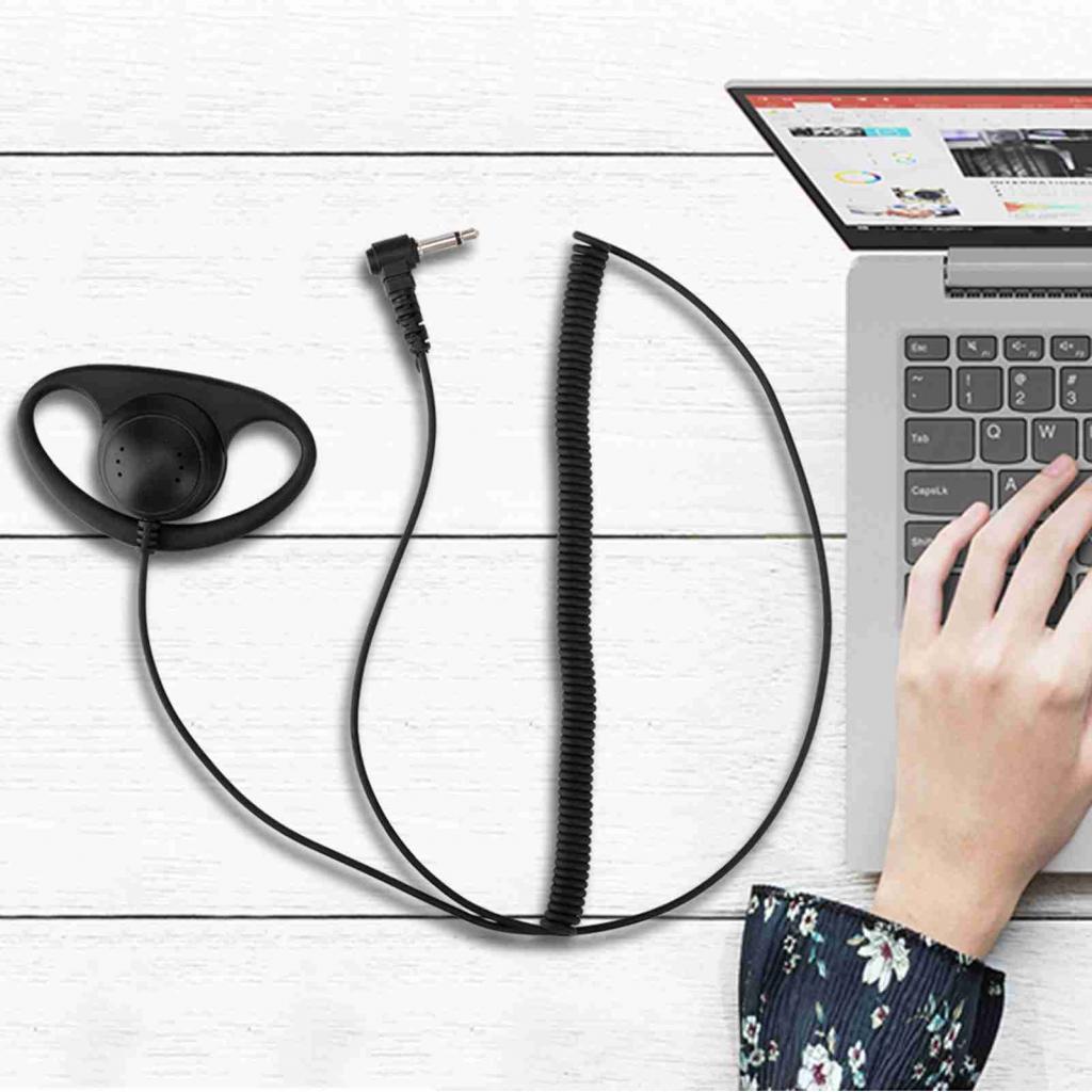 Listen Only Earpiece Headset Coiled Cord for Motorola ICOM Kenwood ...