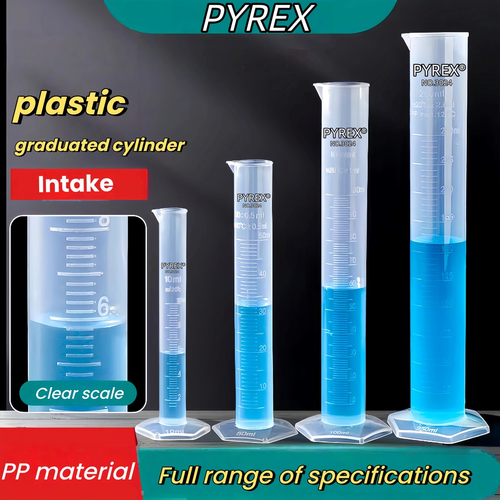 10/25/50/100/250/500/1000ml Plastic Measuring Cylinder Chemistry ...