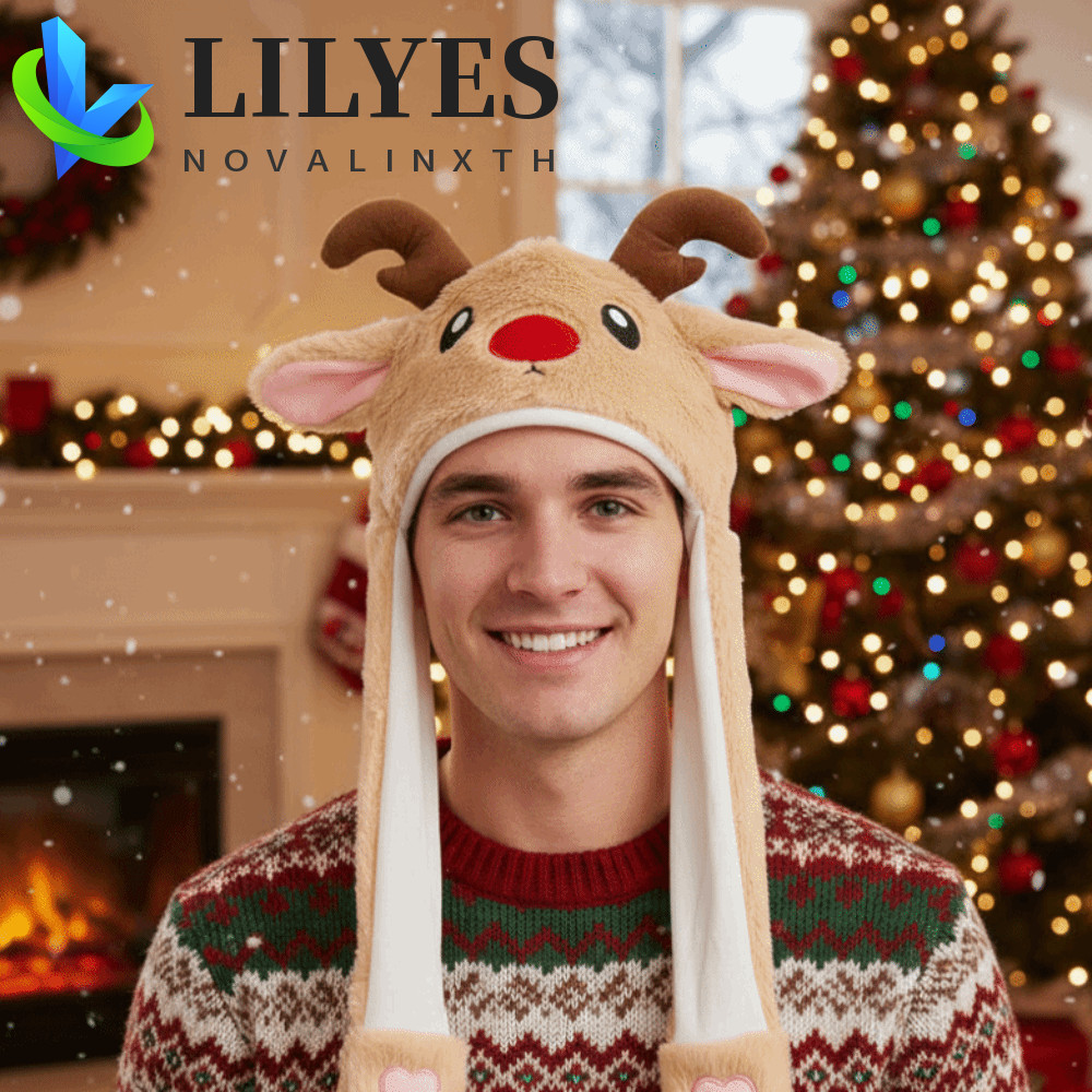 LILYES Christmas Party Hats, Thickened Jumping Up Ears Santa Reindeer ...