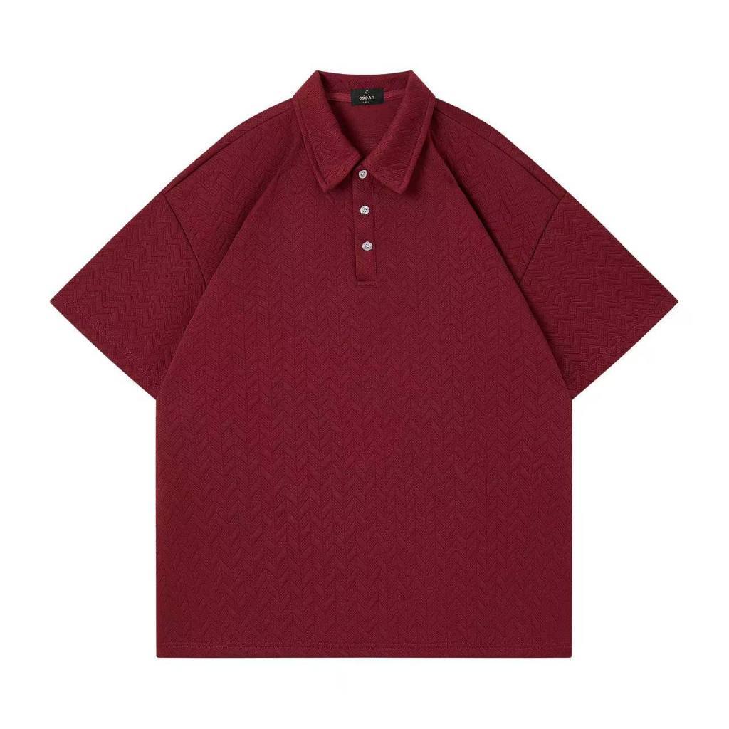 KINWOO Boxy cropped Loose Fit Polo Shirt For Man Dropped Shoulder ...