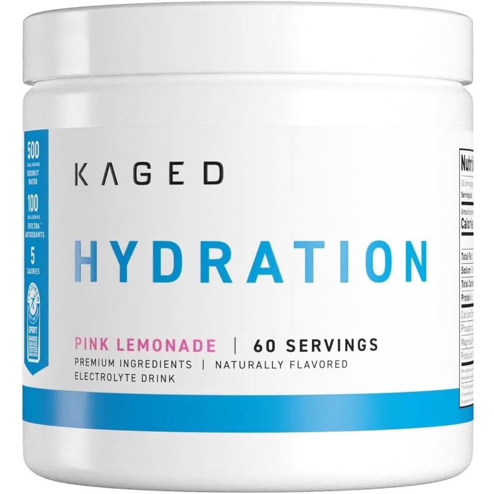 Kaged Electrolyte Hydration Powder Hydracharge Pink Lemonade Sports ...