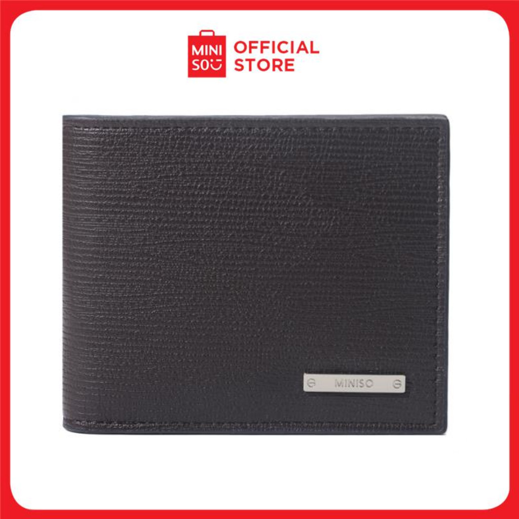 MINISO Luxury Style Embossed Logo Men's Wallet(Dark Brown) | Shopee ...
