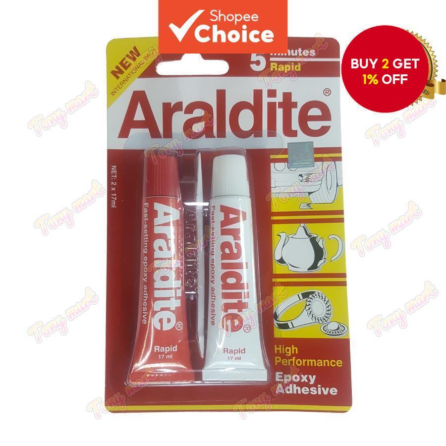 Araldite Fast Clear Epoxy Glue, Quick Set, Multi-Surface Use. | Shopee ...