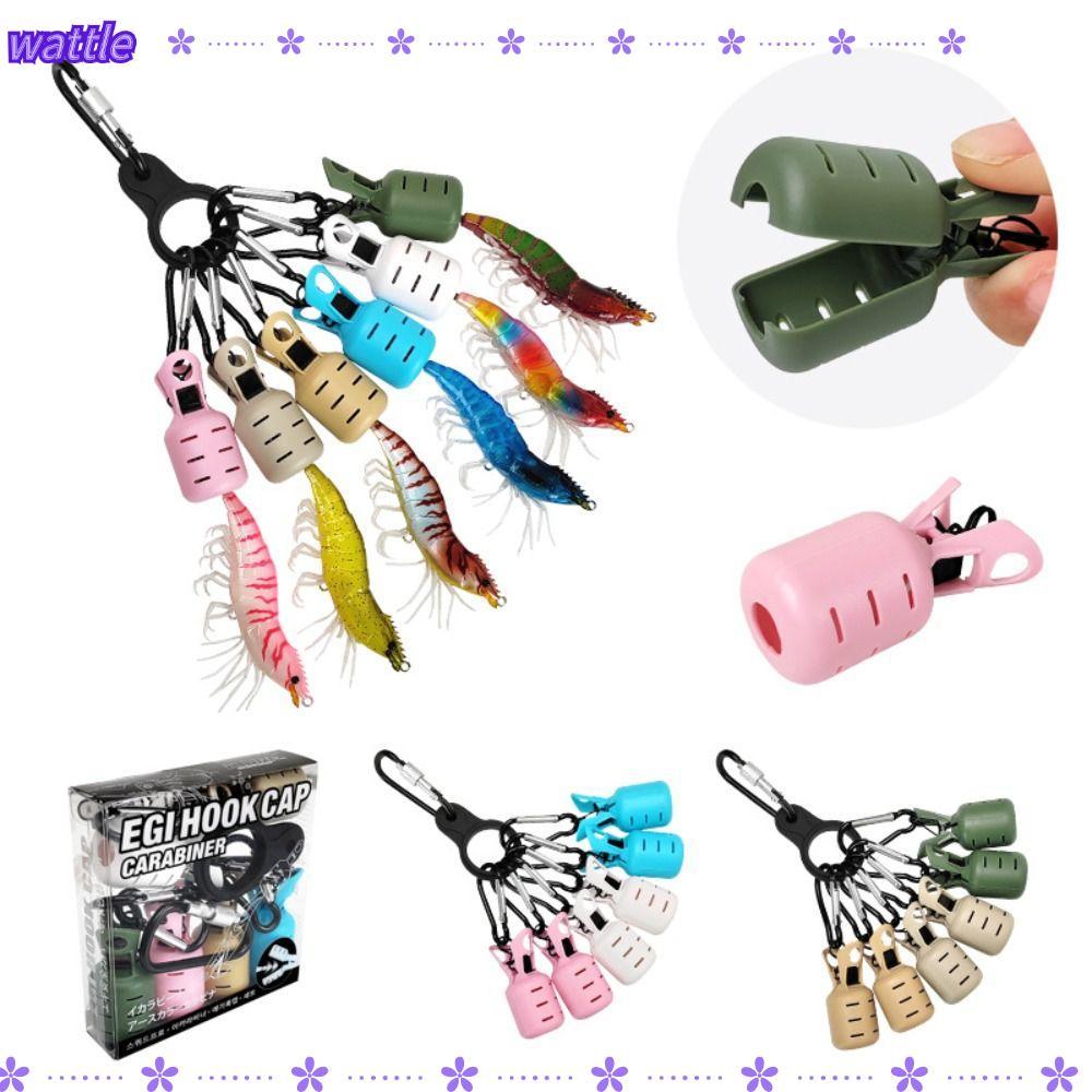 WATTLE 6pcs Kits Bait Protector, With Carabiner Fishing Tackle Squid ...