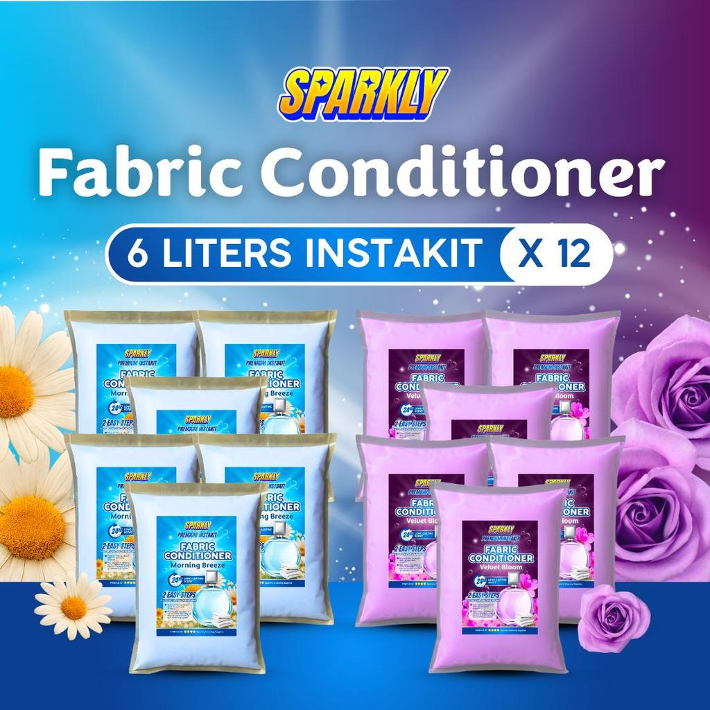 (72 LITERS Yield) Sparkly INSTAKIT Premium Fabric Conditioner 6L x 12 ...