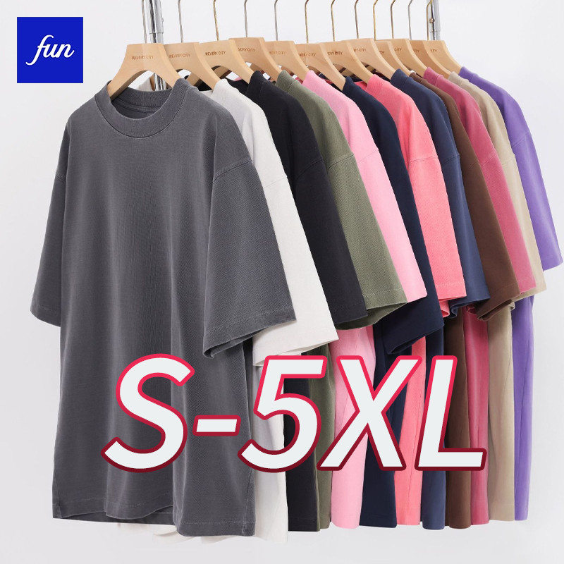 [5XL] Washed t shirt 260g Pure cotton Heavy wash distressed American ...
