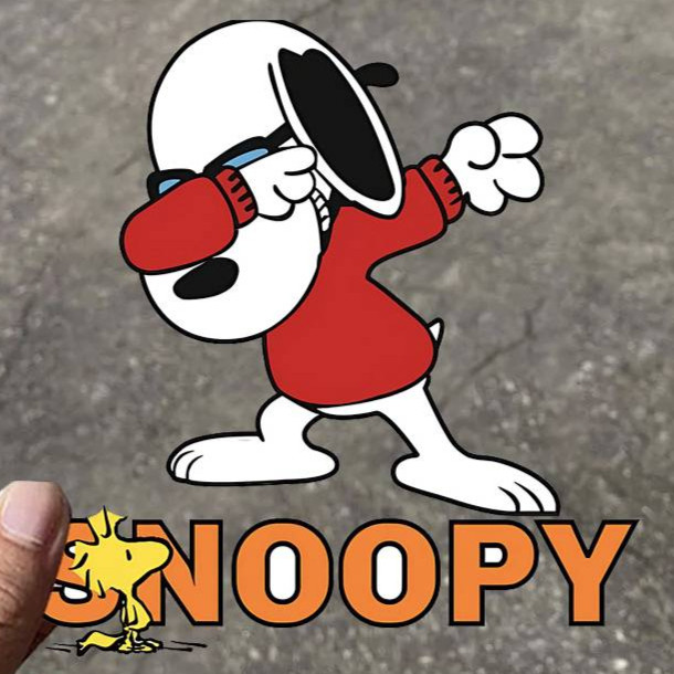 Snoopy Snoopy Personality Car Electric Battery Stickers Cute Cartoon ...
