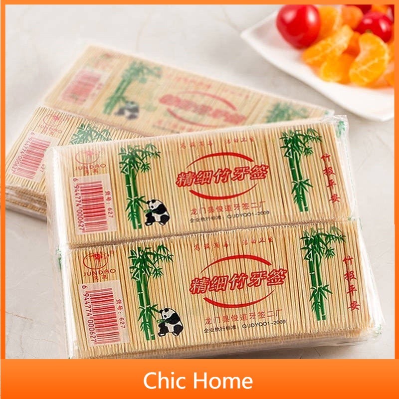 10pack/2000pcs Natural Bamboo Toothpick Home Restaurant Toothpicks Wood ...