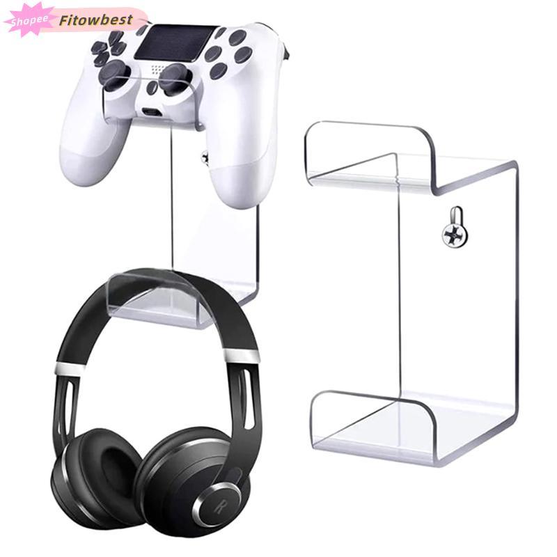 Fbph Wall Mounted Acrylic Headset Stand Hanger Game Controller Holder ...
