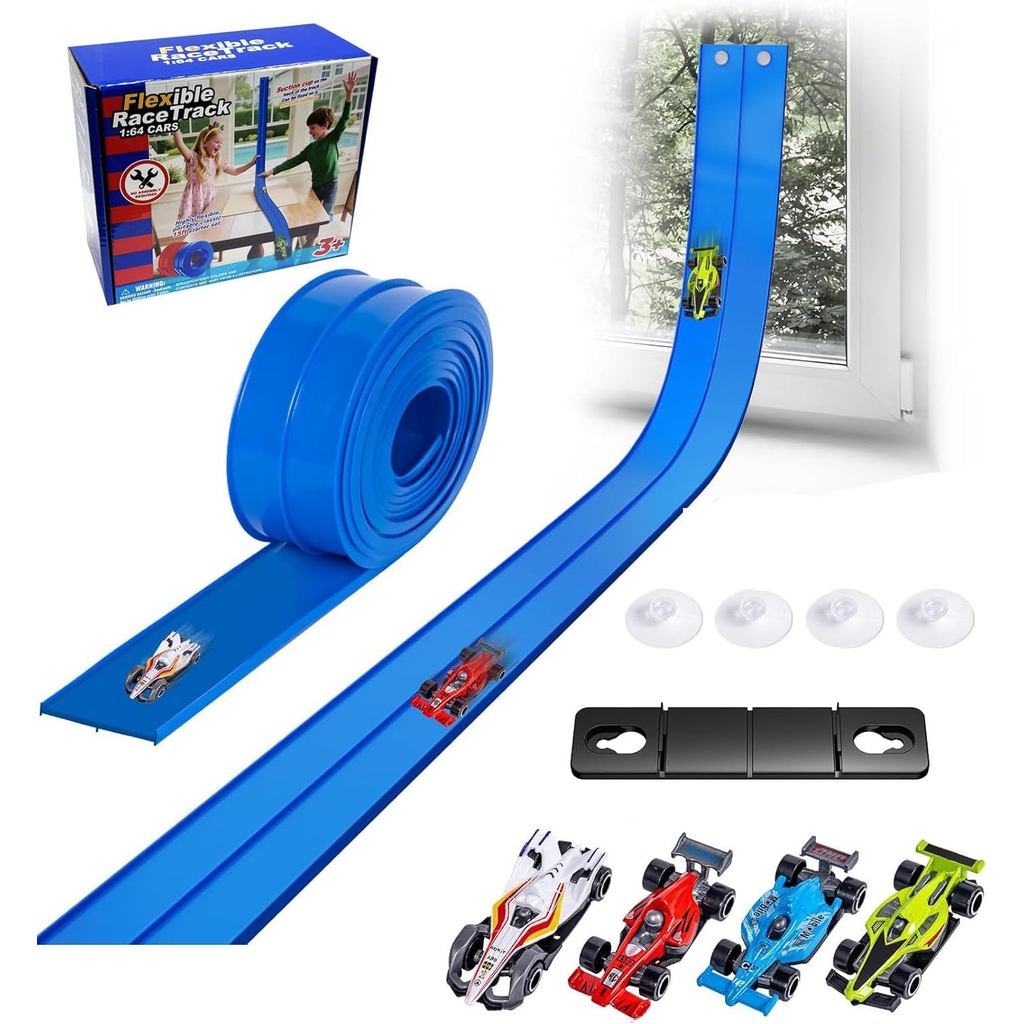 Flexible 1:64 Suction Cup Race Track Playset - Bendable DIY Car Racing ...