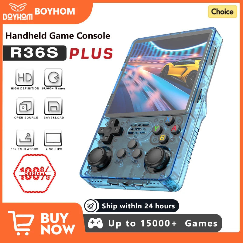 R36s R36plus Retro Handheld Game Console Linux 64-bit System 4" Ips ...