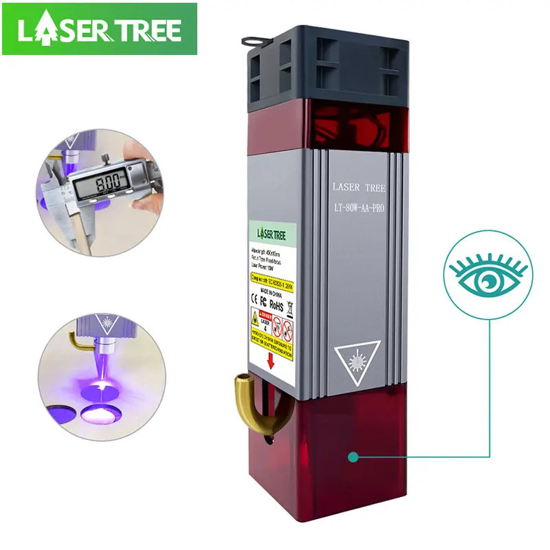 LASER TREE 80W Laser Module with Air Assist 10W Optical Power Blue ...
