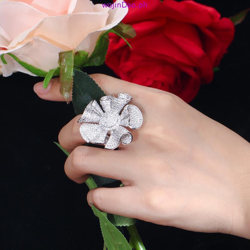 Philippines Women Big Statement Finger Rings Shinning CZ Diamond ...