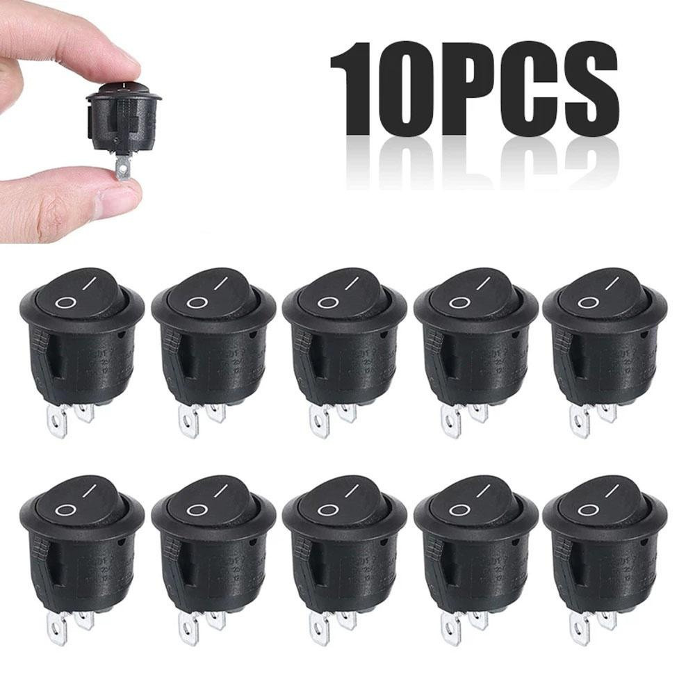 5/10/20Pcs Mini Round ON-OFF Rocker Switch 12V 2 Pin LED Switches ...