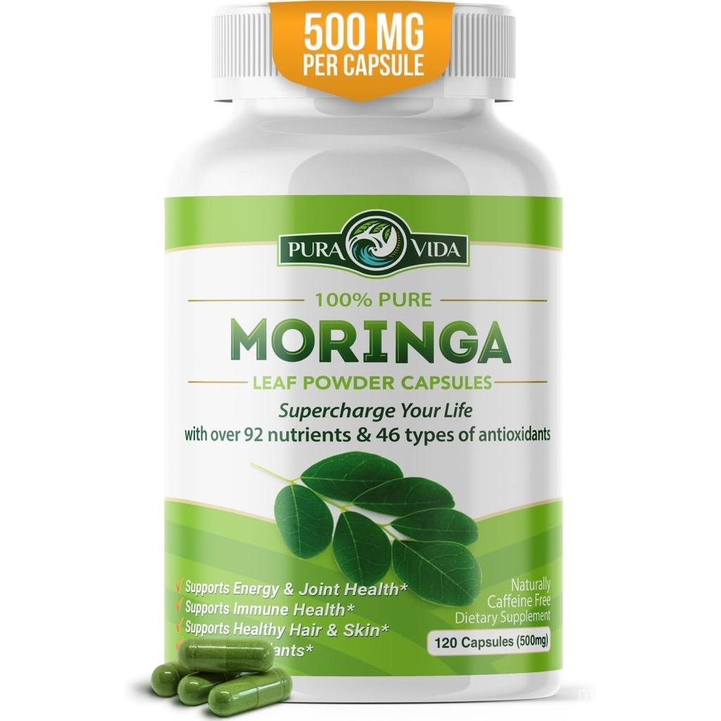 PURA VIDA MORINGA Capsules Single Origin Moringa Powder Organic ...