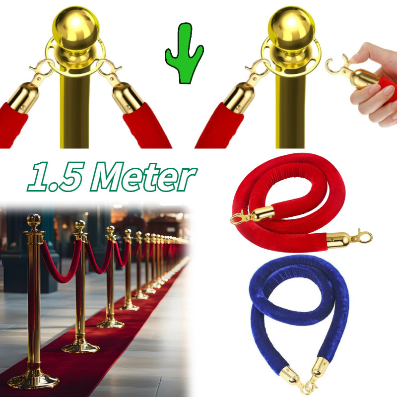Queue Rope Barrier 150cm Queue Pole Barrier Rope Queue Barrier ...
