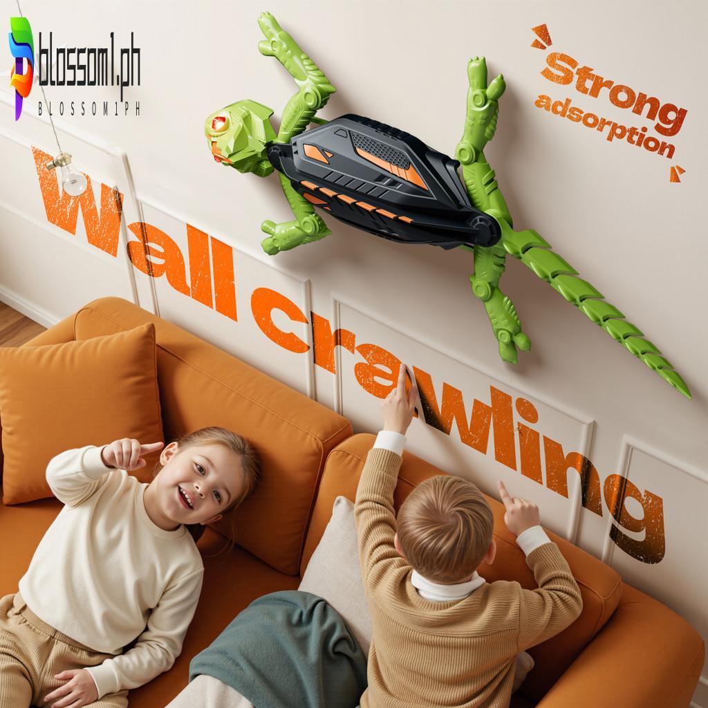 Remote Control Gecko Toy - LED Glowing Eyes 360° Rotating Wall Crawler ...