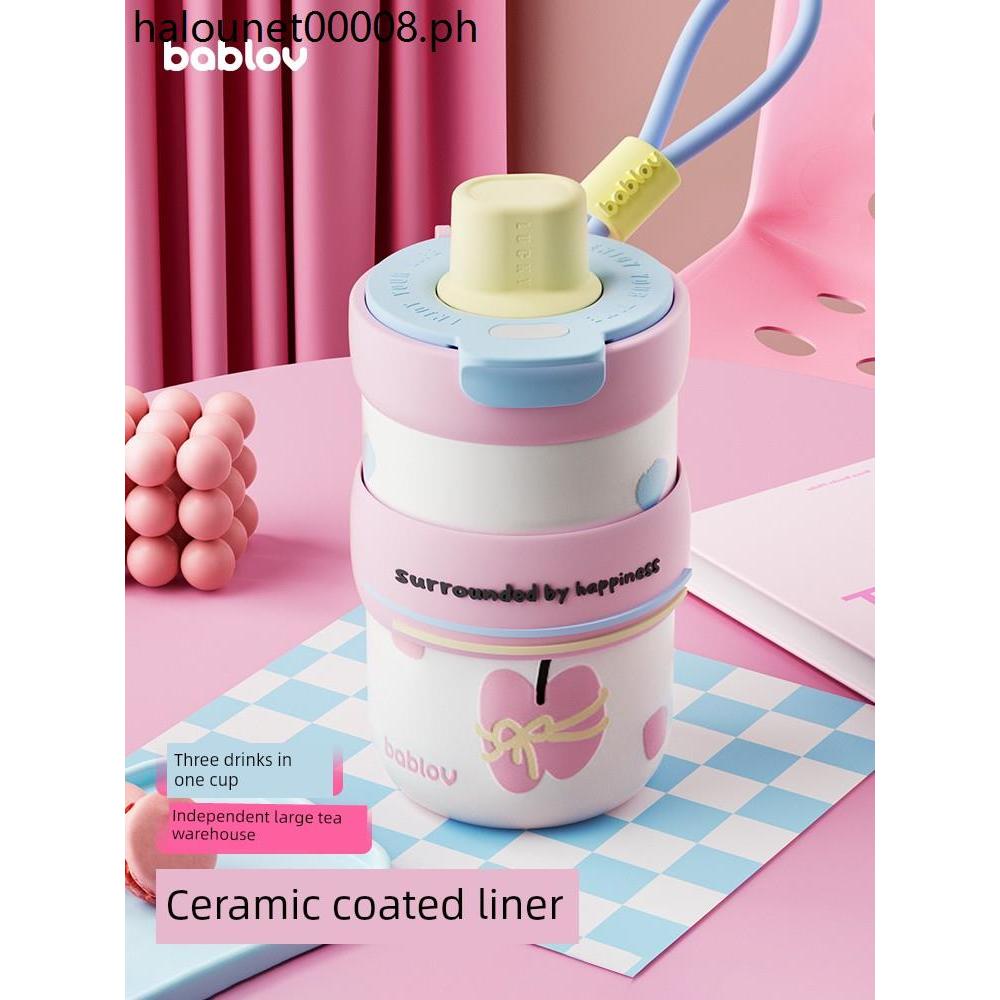 Bablov Girls Ceramic Liner Straw Thermos Cup | Shopee Philippines