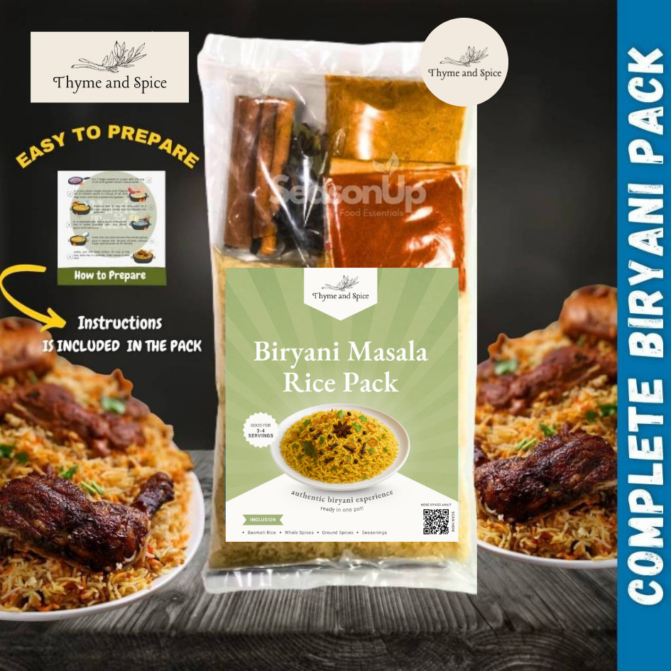 Biryani Pack Set (for 6-12 PAX!) Complete 500g India Basmati Rice ...