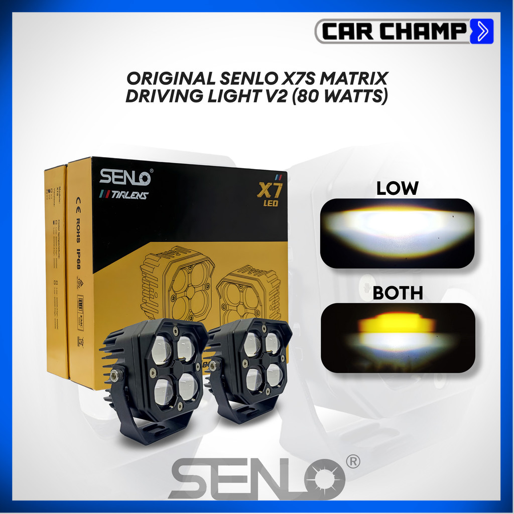 Original SENLO X7S Matrix Mini Driving Light V2 YELLOW WHITE 80 WATTS ...