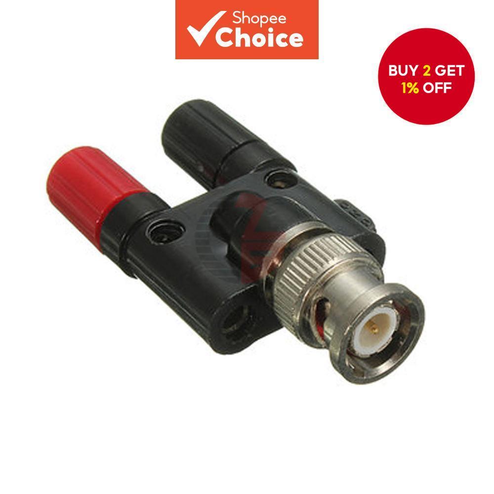 BNC Male Plug To 2 X 4mm Banana Female Socket Binding Post Adapter New ...